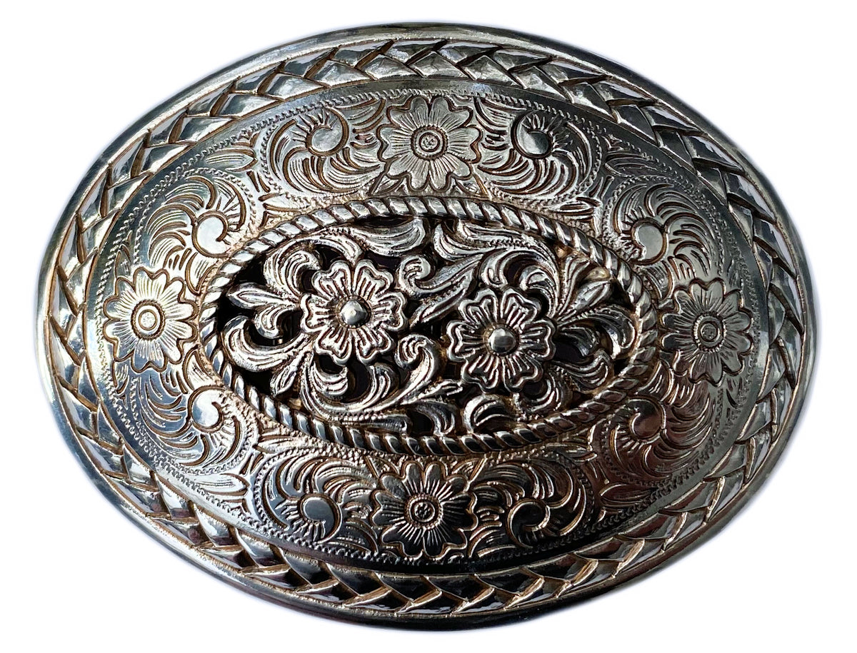 Braided Floral Carving Trophy Belt Buckle – Buckle My Belt