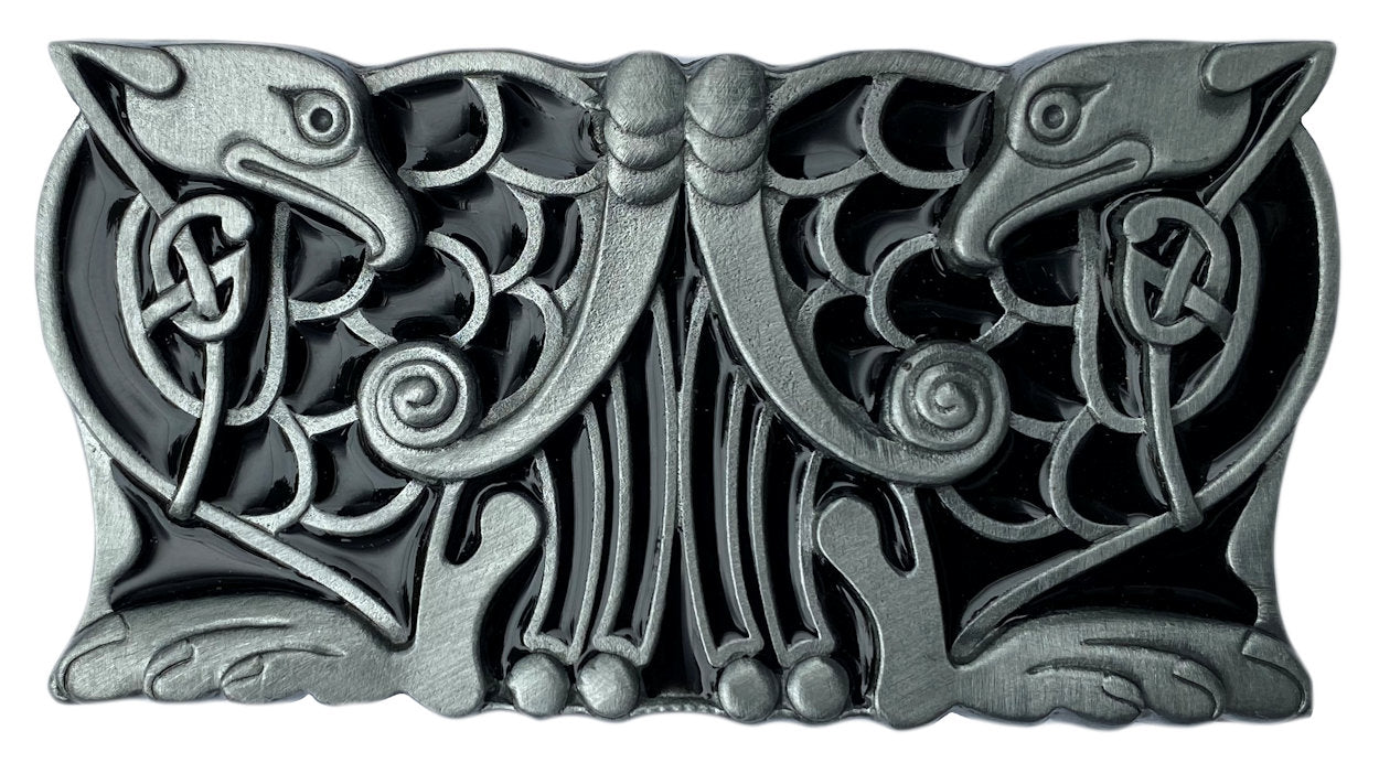 Celtic Birds Design Black Belt Buckle – Buckle My Belt