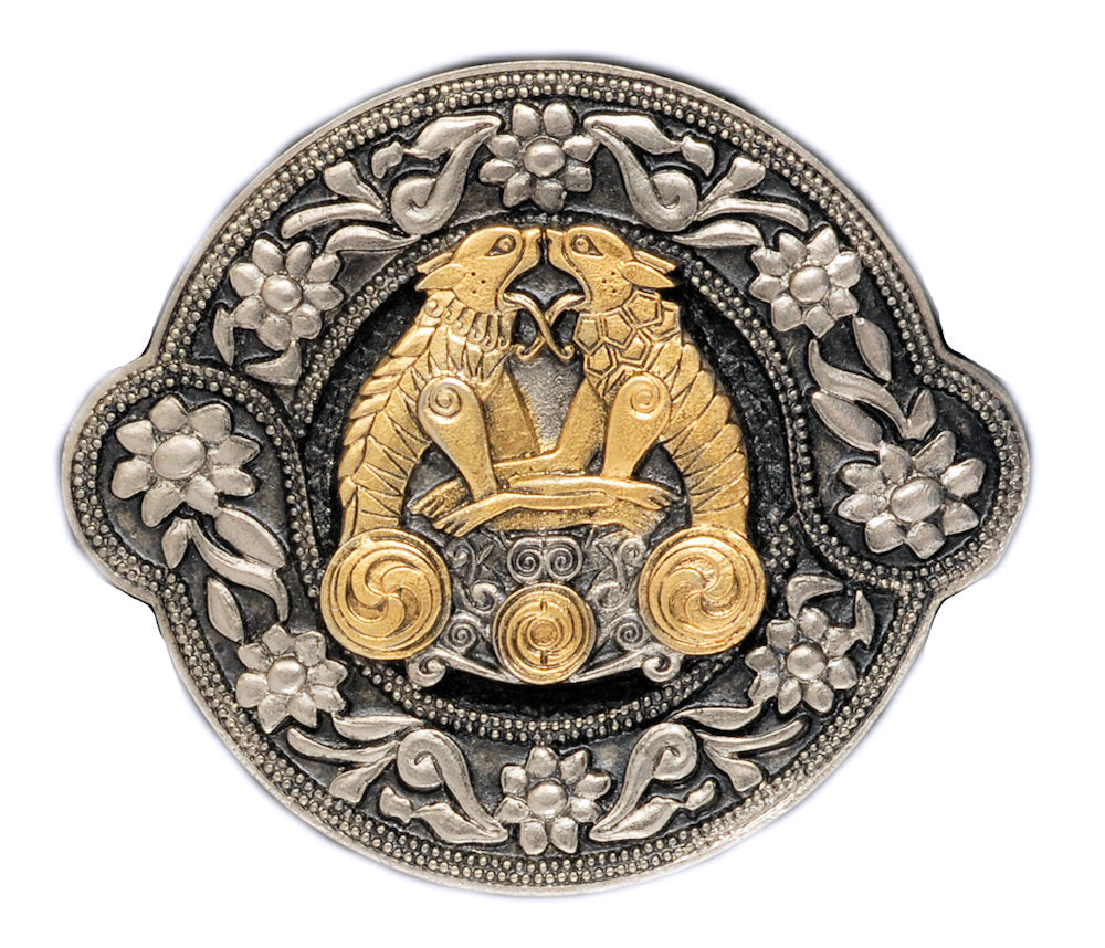 Celtic Twin Dragons Gold Silver Belt Buckle | Pagan Nordic Buckles ...
