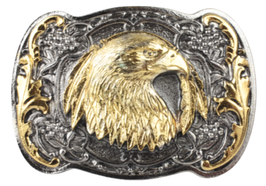 Eagle Head with Feathers Gold Silver Plated Belt Buckle – Buckle My Belt