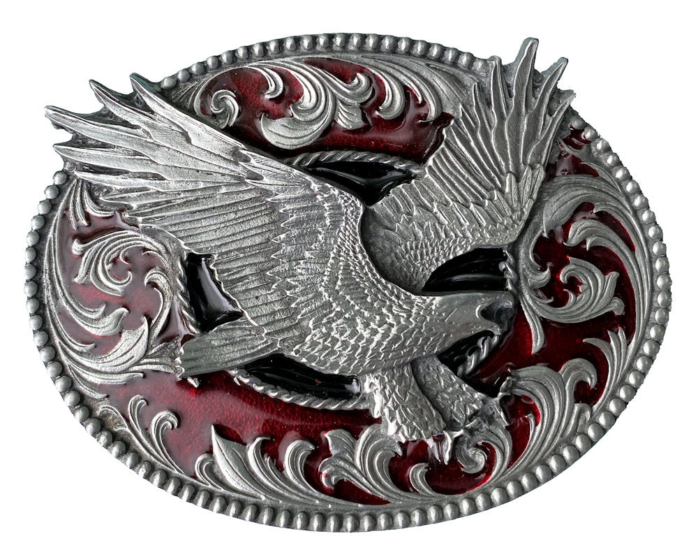 Eagle Oval Red Belt Buckle – Buckle My Belt