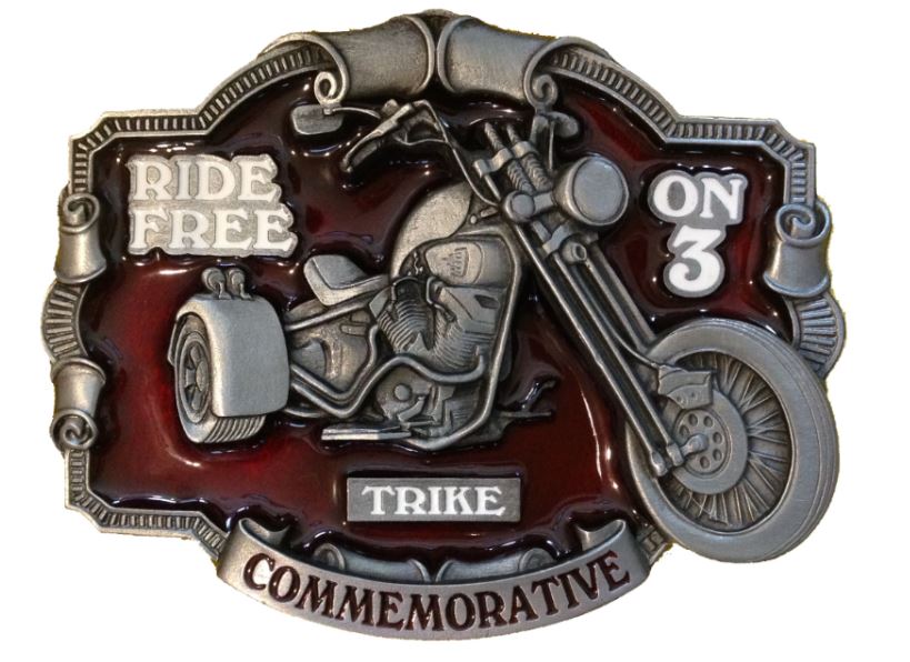 Ride Free on 3 Red Belt Buckle | Biker Style American Buckles – Buckle ...
