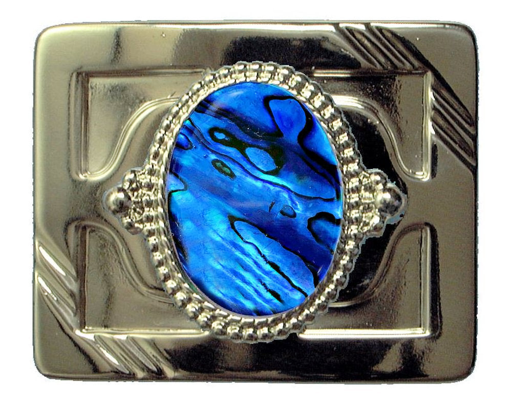 Shell Frame Blue Belt Buckle – Buckle My Belt