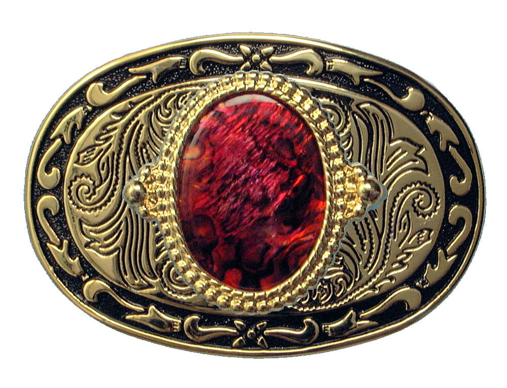 Shell Oval Red Belt Buckle | Designer Fashion Buckles – Buckle My Belt