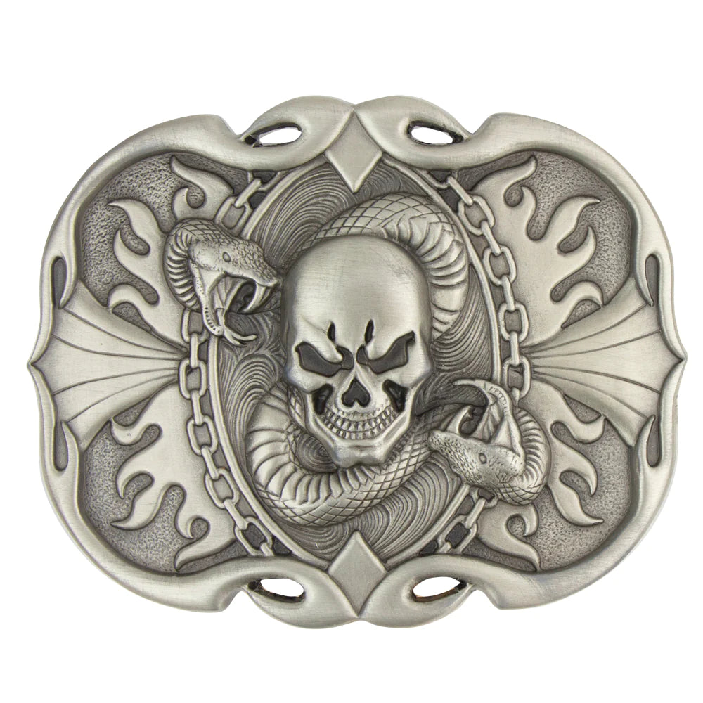 Skull Snake Trophy Belt Buckle – Buckle My Belt