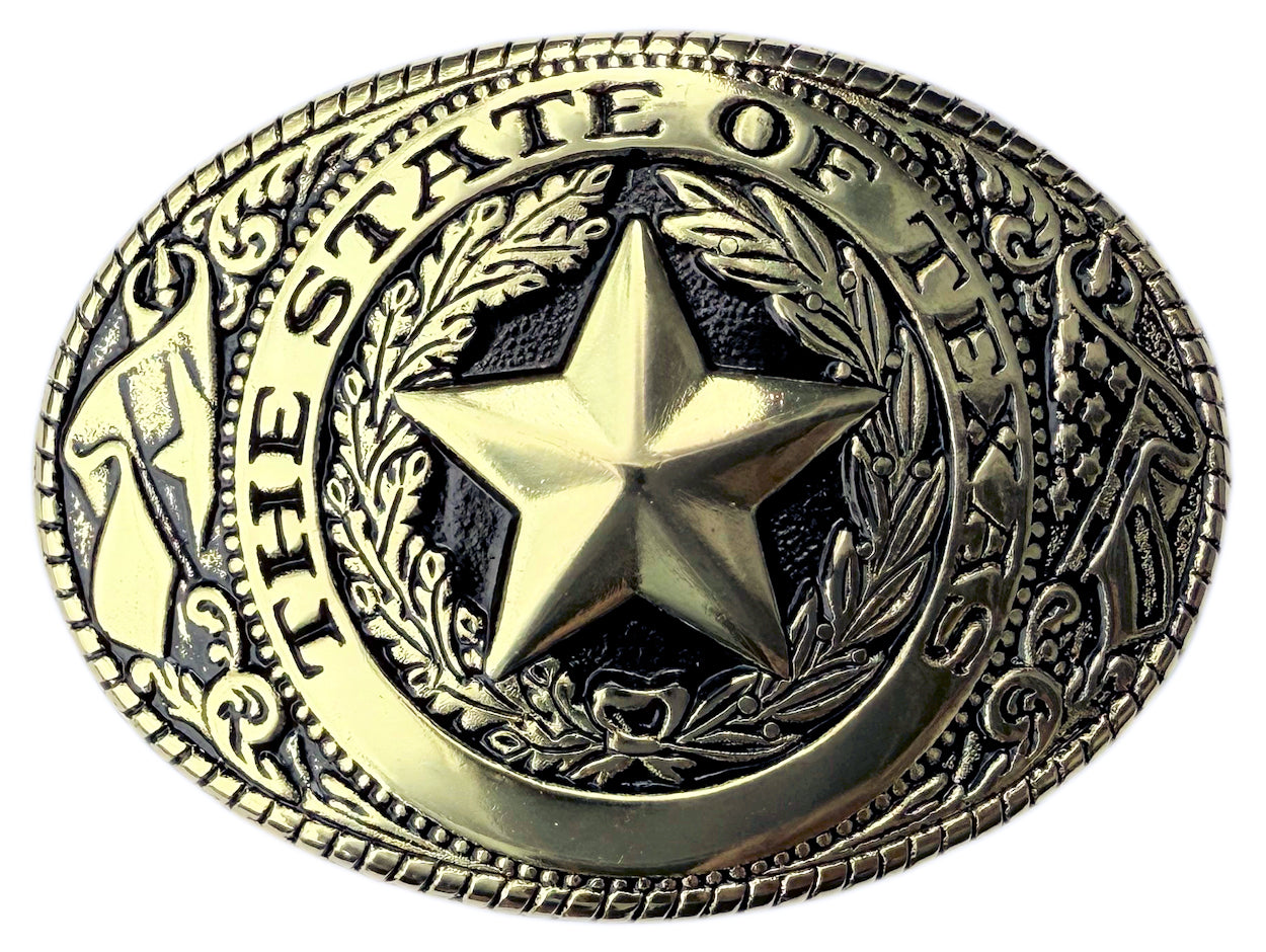 Texas Star Brass Plated Belt Buckle – Buckle My Belt