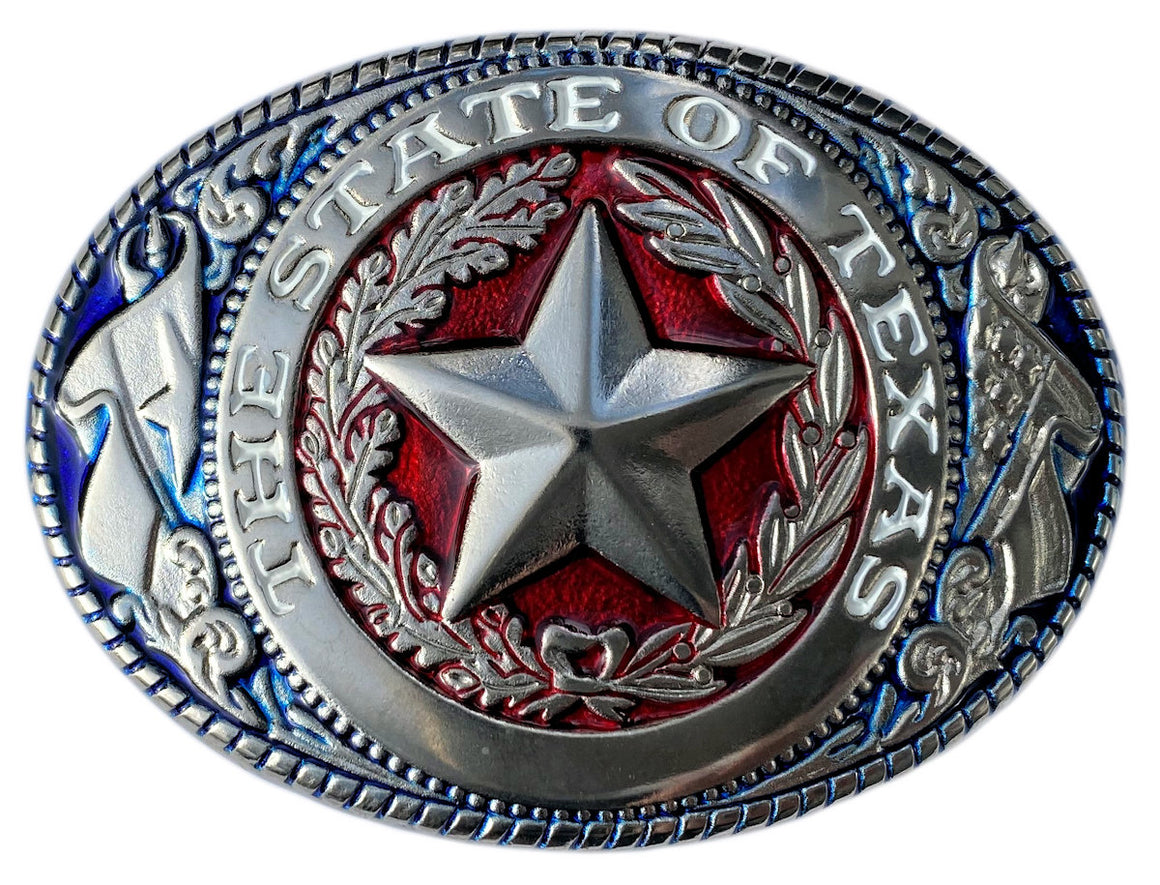 Texas Star Red White Blue Belt Buckle – Buckle My Belt