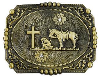 Western Cowboy Horse and Cross Belt Buckle – Buckle My Belt