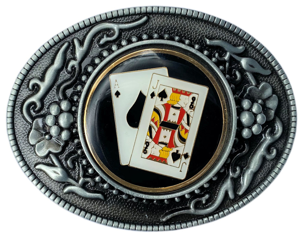 Western Playing Cards Jack and Ace Spades Belt Buckle – Buckle My Belt