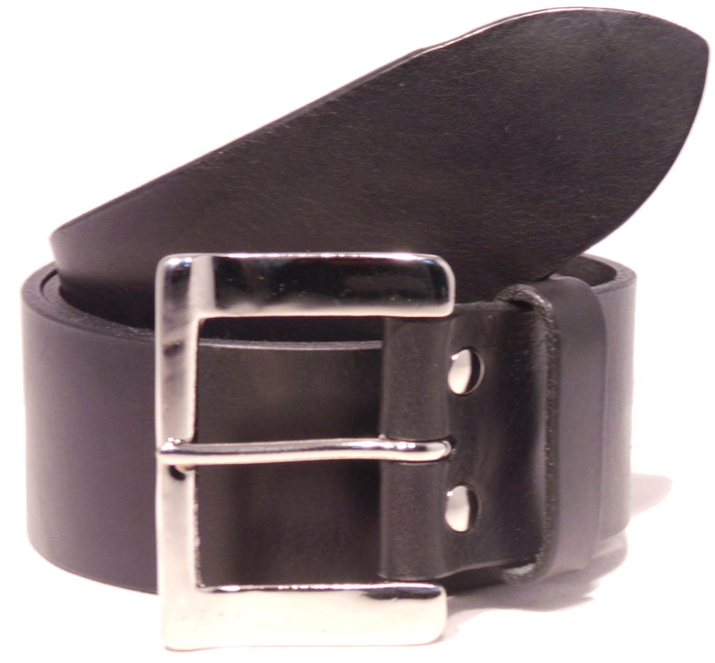 Silver Half Rectangle 2 Inch Leather Belt | Full Grain Leather Hide ...