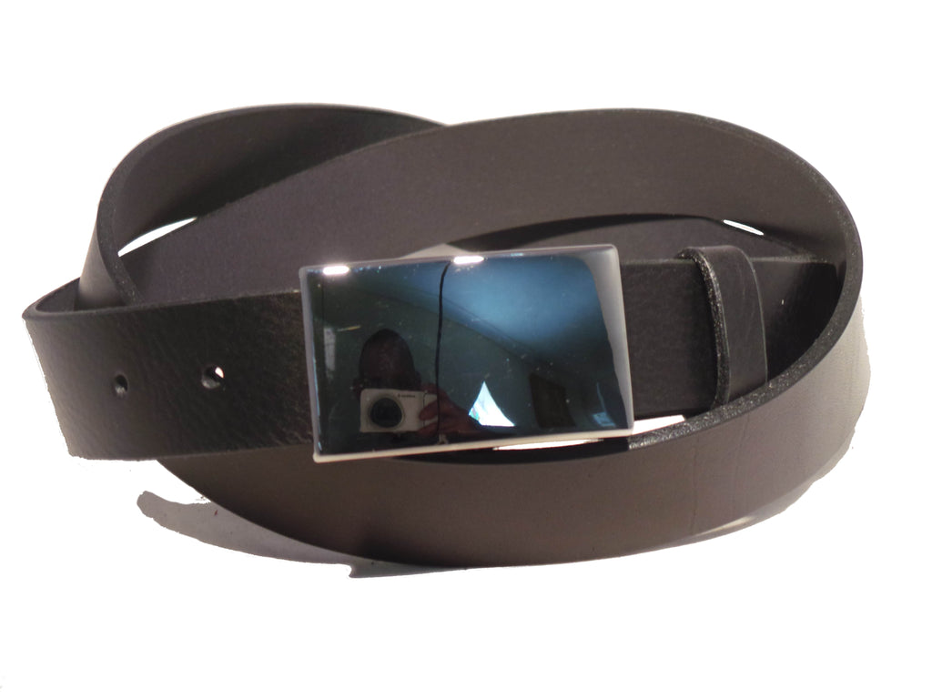 Buy Black Leather Trouser Belt | Men's 1 1/4 Inch Wide Belts – Buckle ...