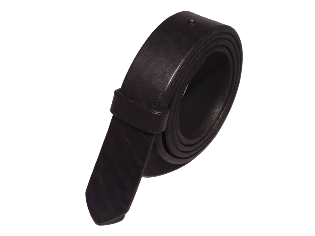 Blank Black Leather Belt Strap 1 1/8 Inch 28mm Wide Squared End ...