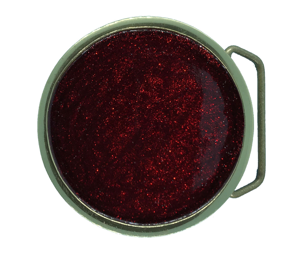 Round Red Glitter Disc Belt Buckle | Western Buckles – Buckle My Belt