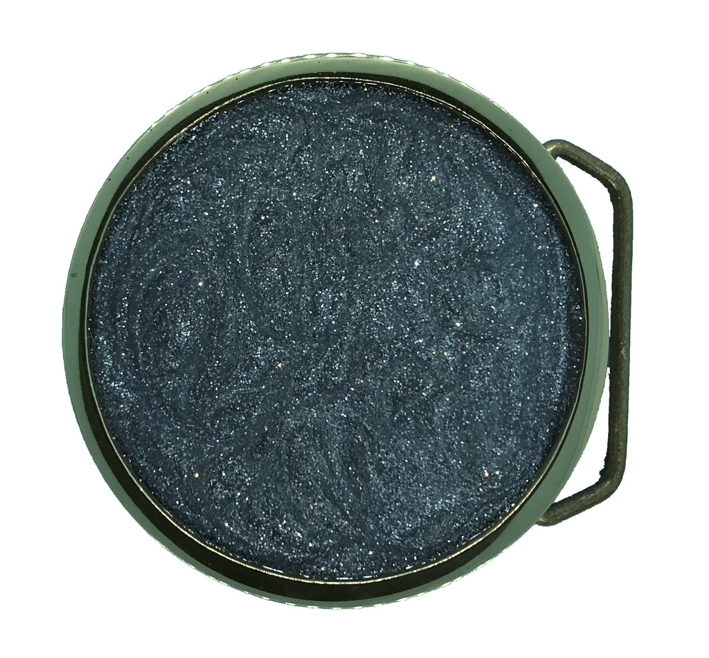 Round Silver Glitter Disc Belt Buckle | Western Buckles – Buckle My Belt
